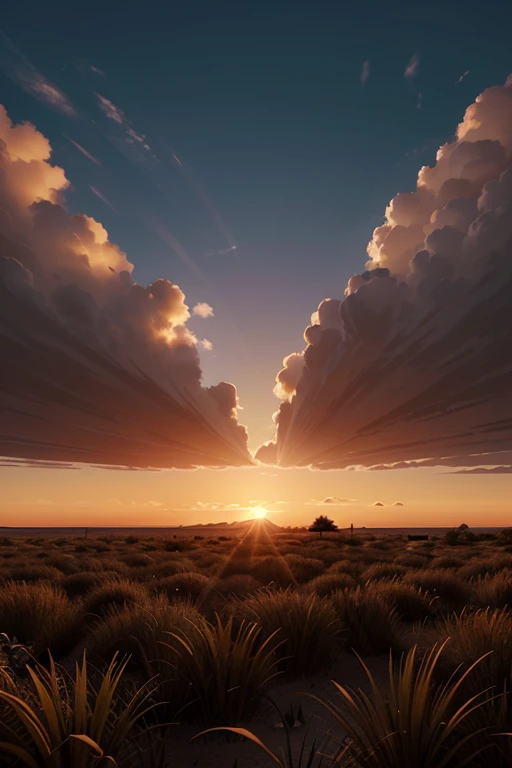 Make a cartoon illustration of a sunset sky gradient background ...