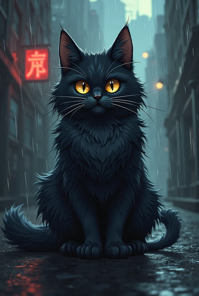 maine coon noir version dessin animé - SeaArt AI