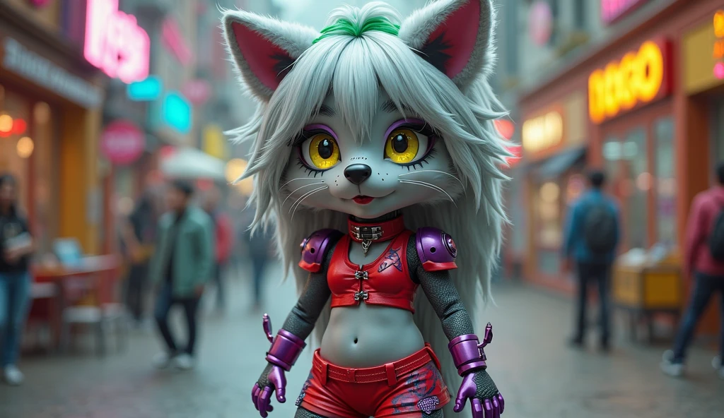 She is a cute animatronic anthropomorphic gray wolf of 3,5 inches tall ...
