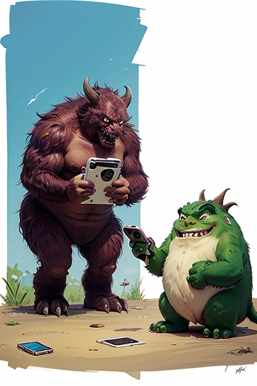 Cell Phones Become Monsters (cartoon) - SeaArt AI