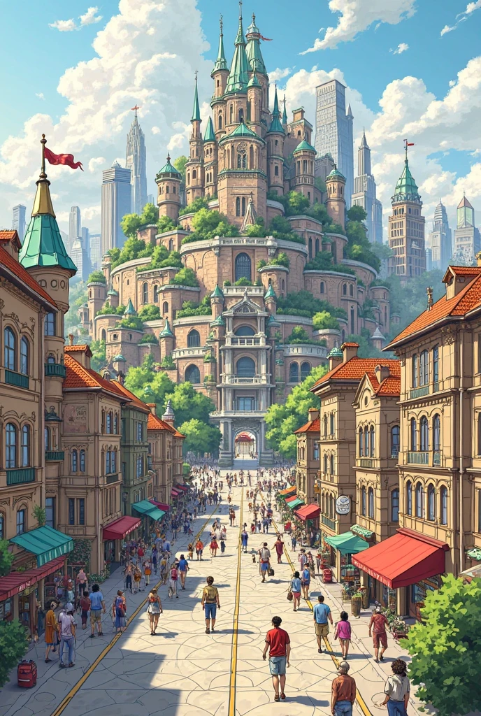 Sketch of a fictional city - SeaArt AI