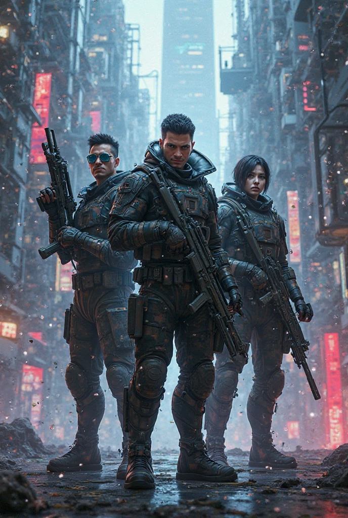 Cyberpunk、Characters like Arknights、full body、standing up picture ...