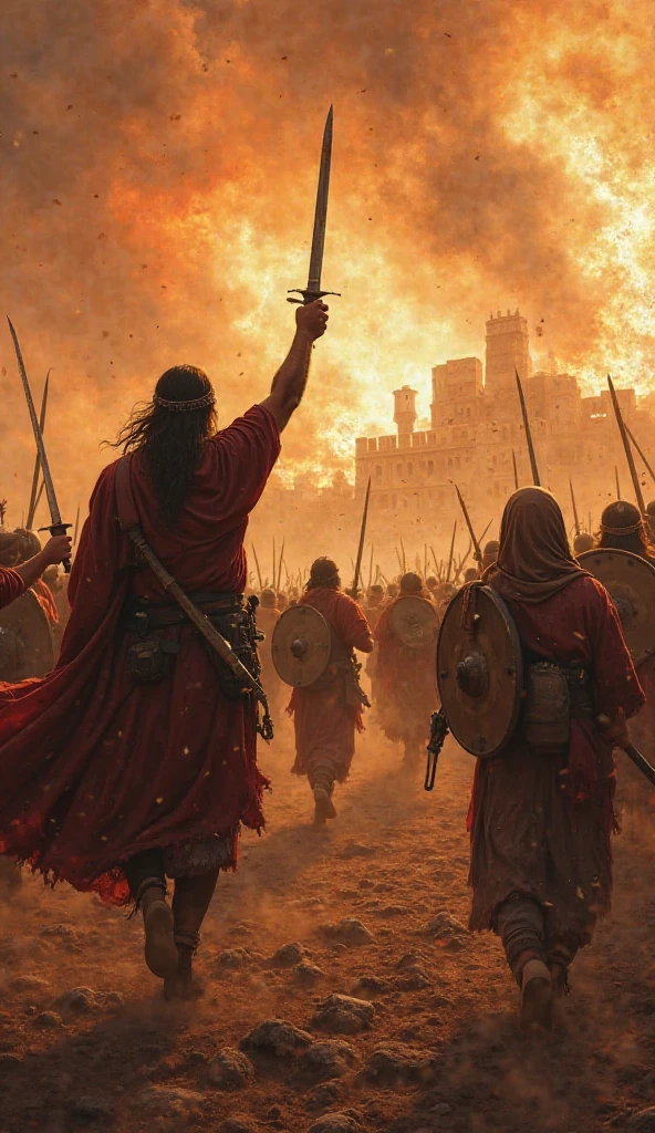 Representation of a biblical scene of the conquest of Canaan - SeaArt AI