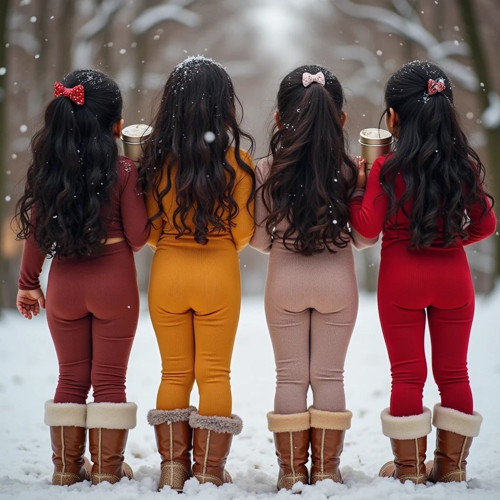 Four cute indian girls from behind, appear to be curvy 7years old ...