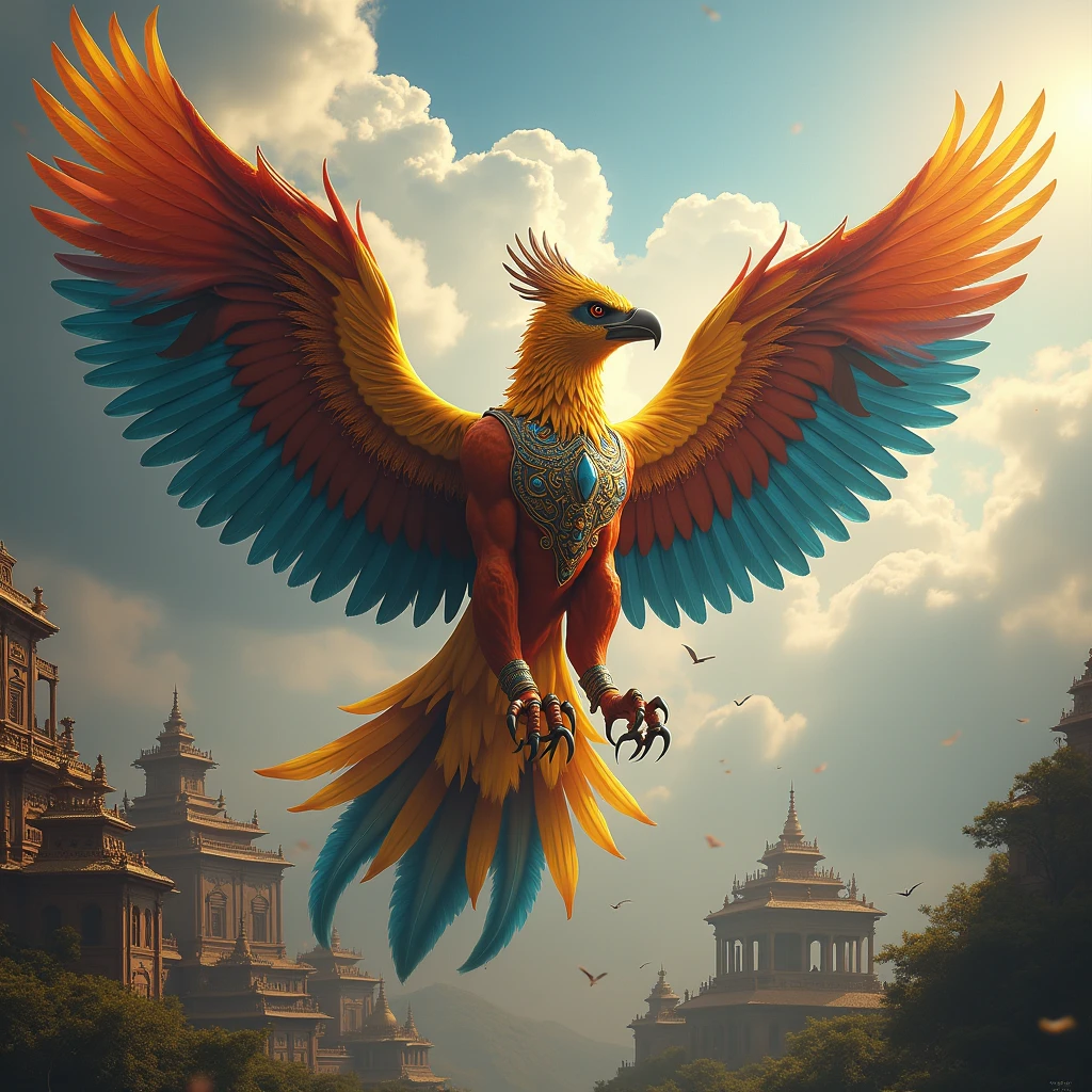 High quality, 8K Ultra HD, epic indian garuda, indian epic style image ...