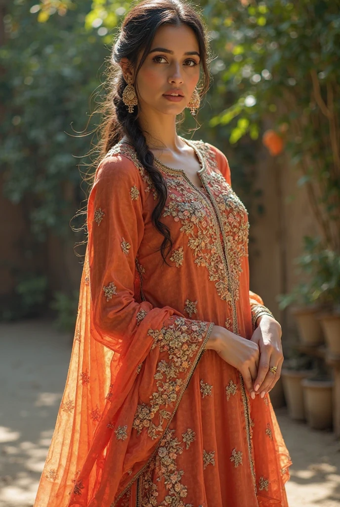 Basic qameez shalwar design suit for ladies brand in pakistan - SeaArt AI