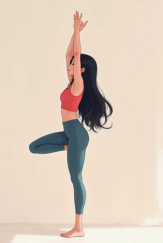 Two-dimensional anime character Liu Ying，yoga pants - SeaArt AI