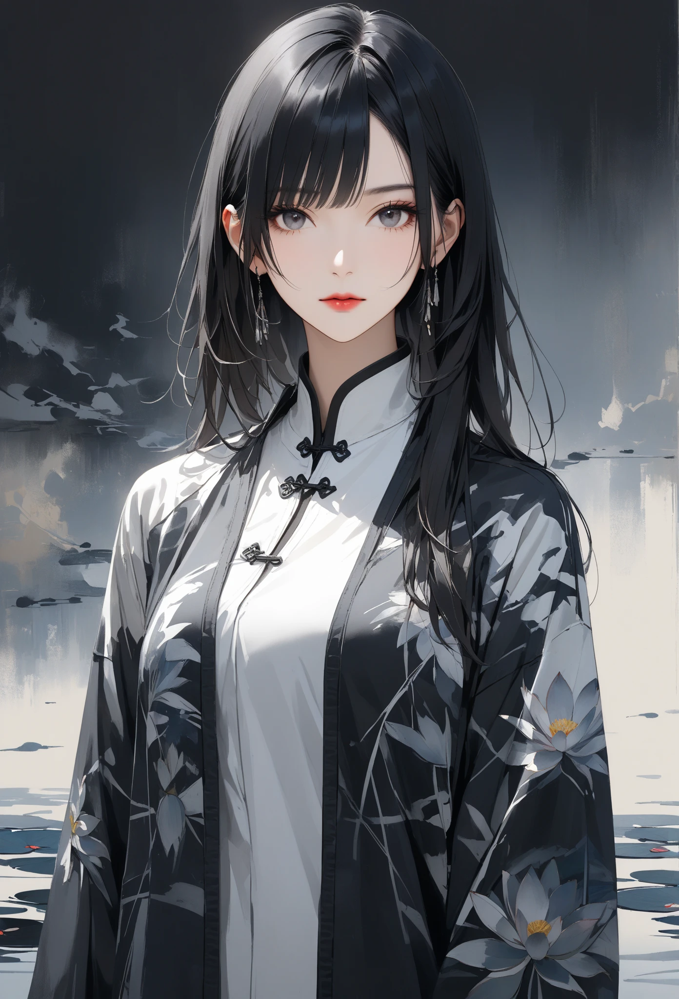 A 25-year-old young woman，Lin Shuying， bust portrait ，standing ...