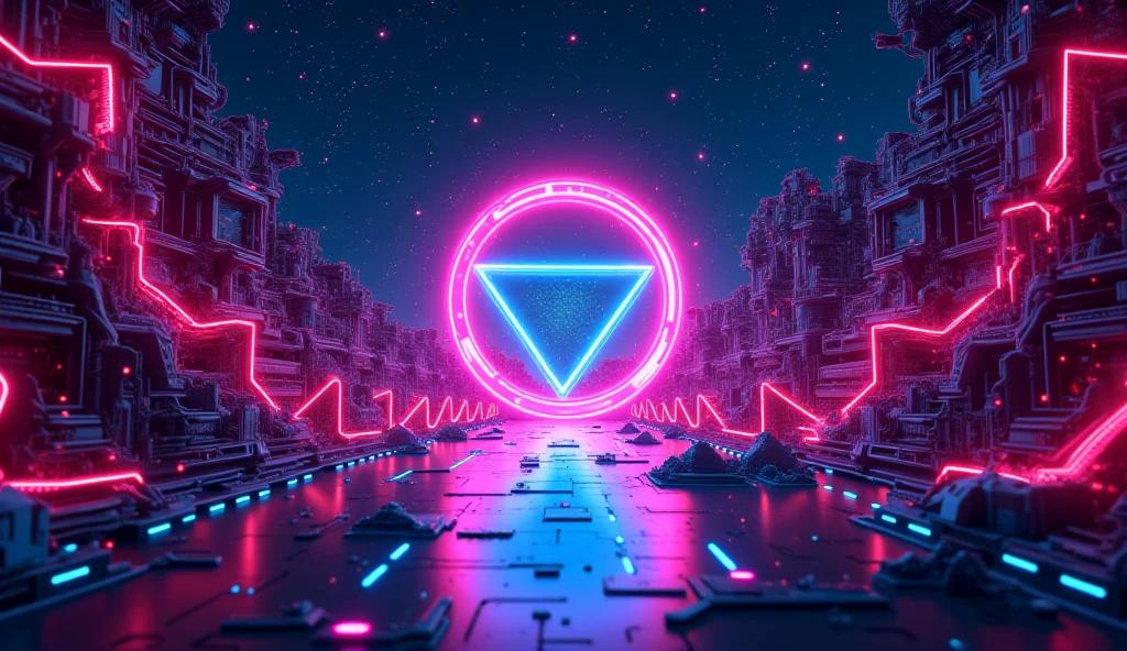 Create an attractive design with a neon technical thumbnail background ...