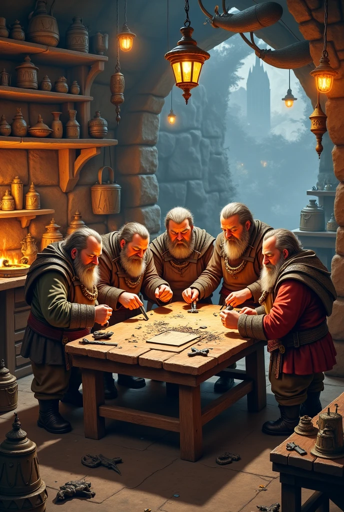 Make this photo with dwarves style and keep the product in the photo ...
