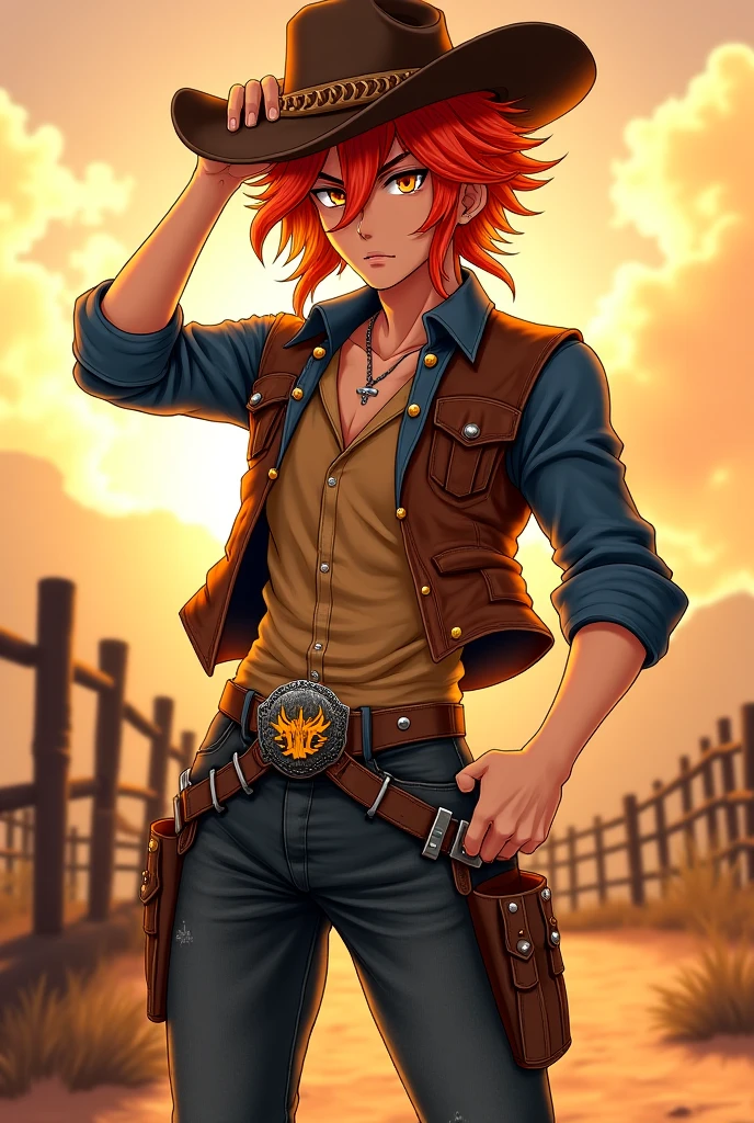 Character: A cowboy inspired by the appearance of Kyōjurō Rengoku ...