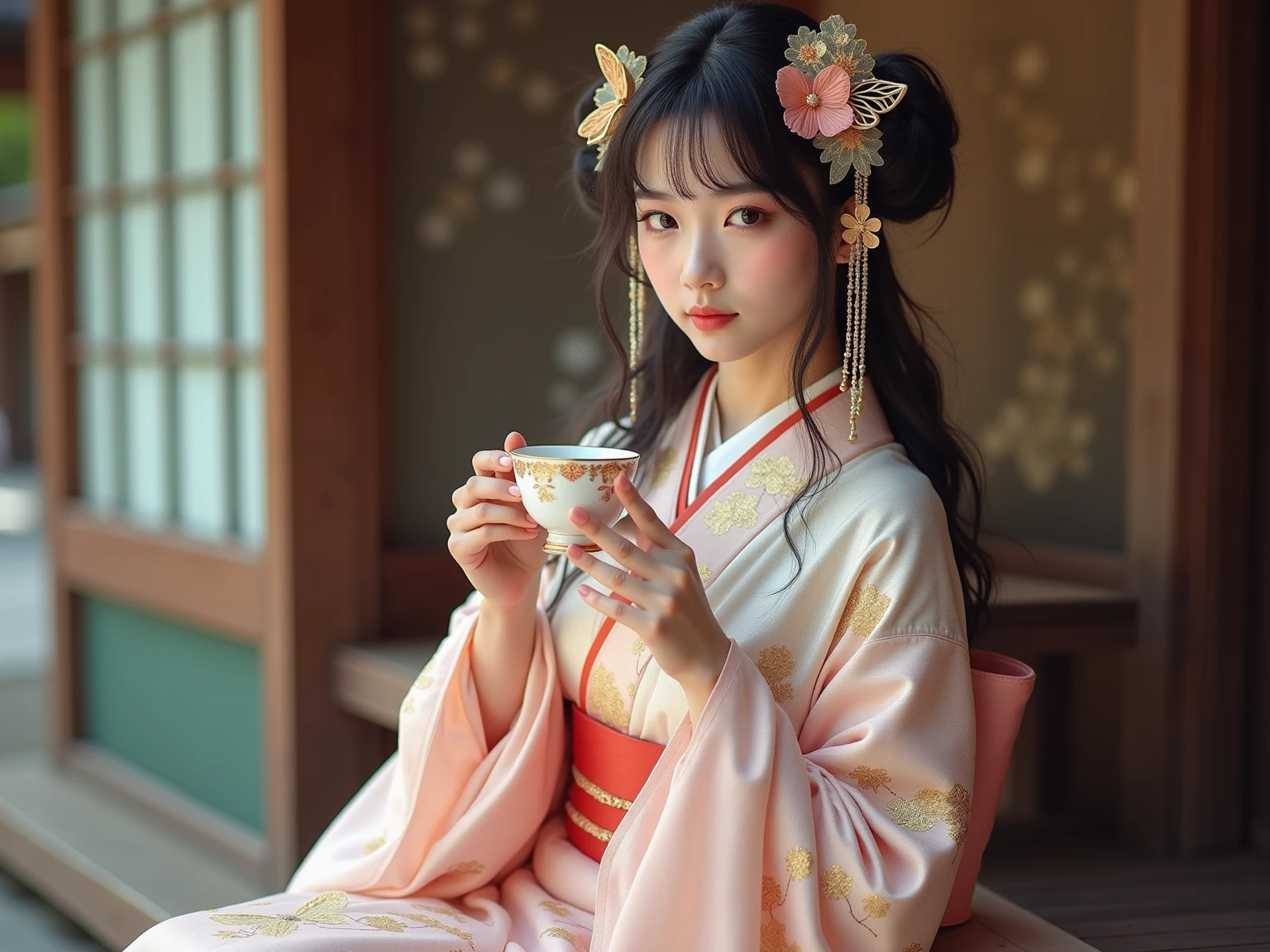 A breathtakingly elegant portrait of a courtesan from the Edo period ...