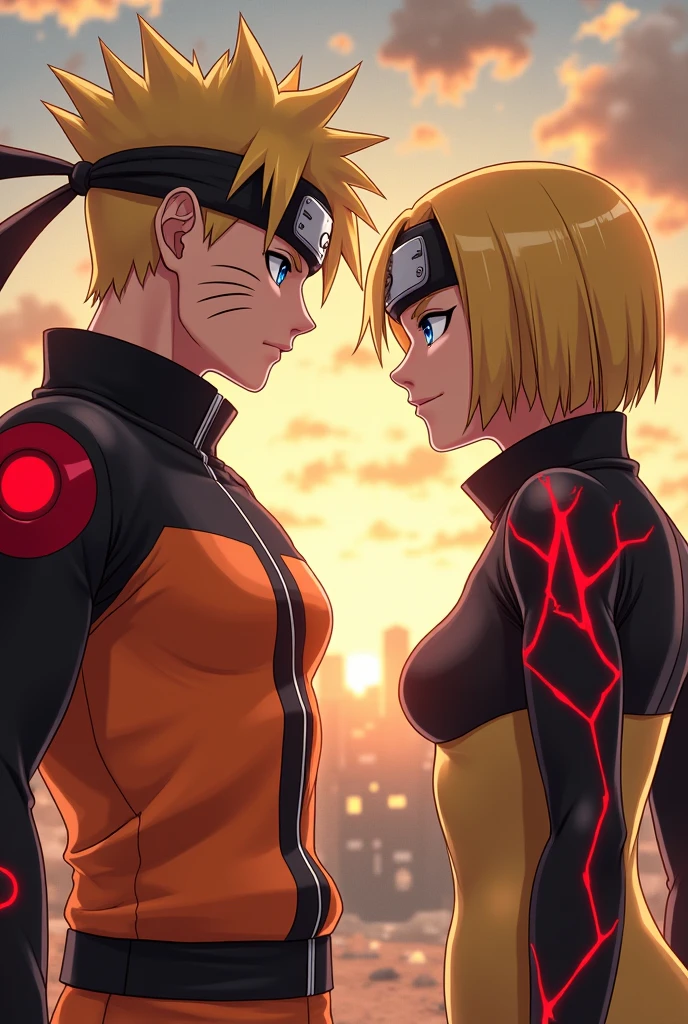 A high-quality anime-style illustration of Female Naruto Uzumaki ...