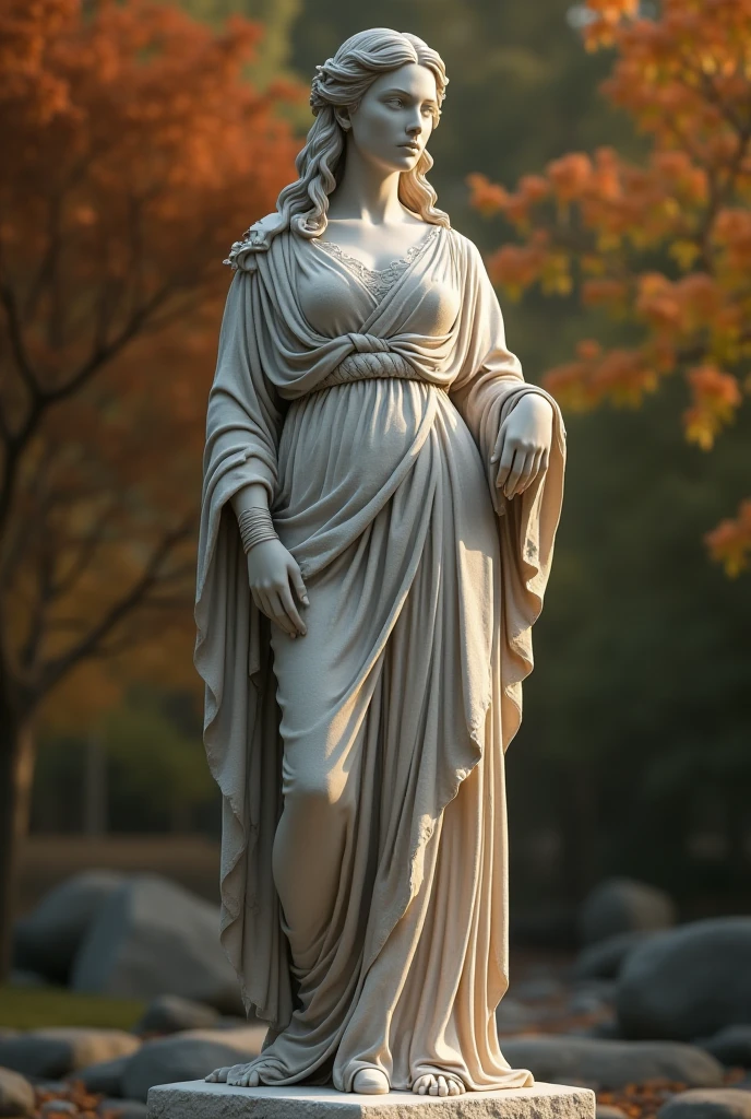 An ultra-realistic marble sculpture of Hecate,Greek goddess of magic ...