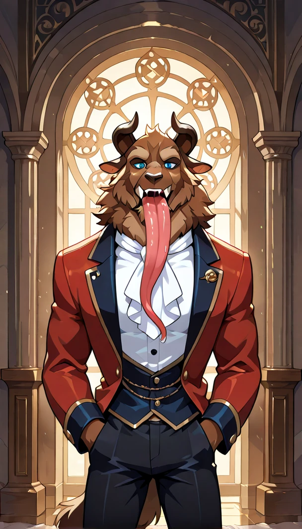 Beast, animation, 2D, ears, looking at viewer, front view, super ...