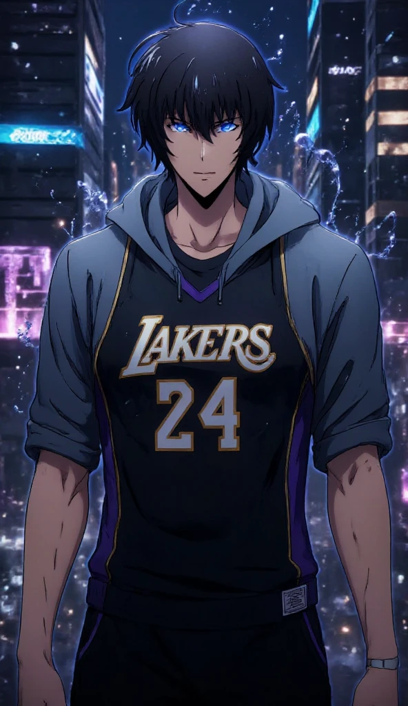 A highly detailed anime character from 2024, wearing a Los Angeles ...