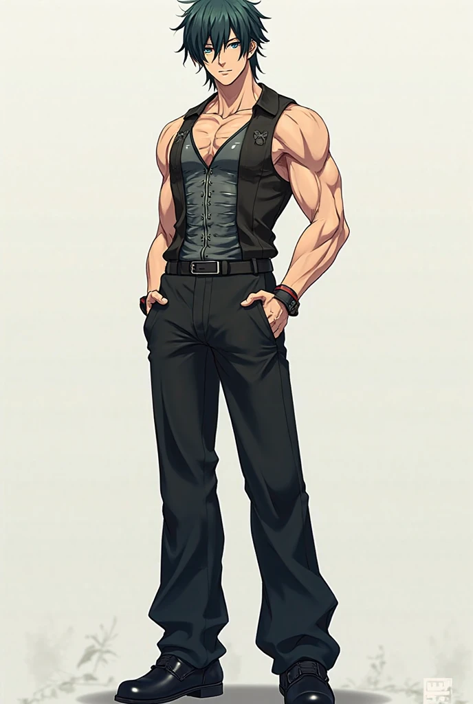 Generate , a full body anime male ,Facing front , Lazy eyes - SeaArt AI