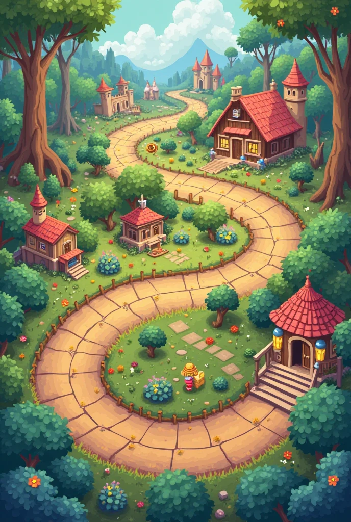 Create a game board illustration for a ren's game called "Financistan ...