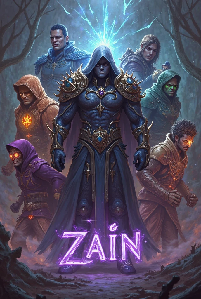 Ml Gusion skins and the word ZAIN in the middle - SeaArt AI