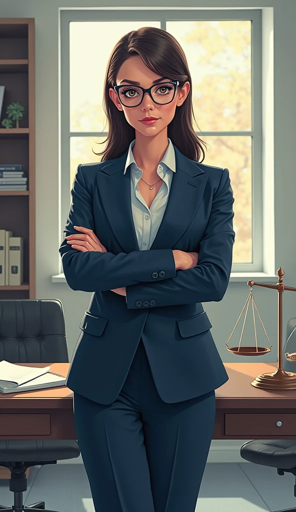 Create a creative poster drawing of a woman lawyer - SeaArt AI