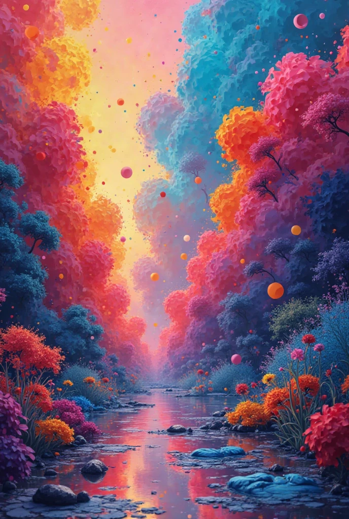 Simple digital art that plays with color - SeaArt AI