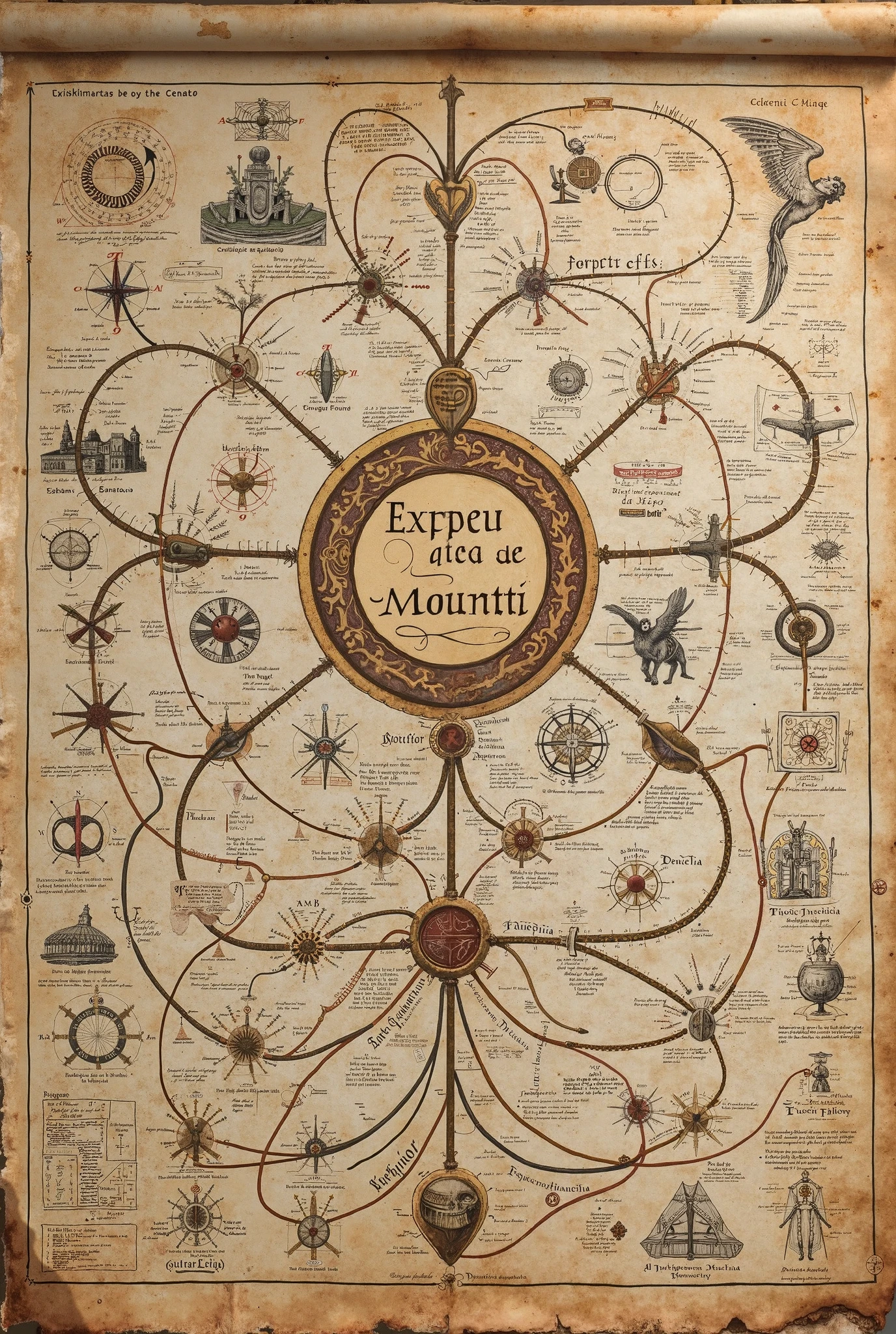 A close up of a map with a circular design on it - SeaArt AI