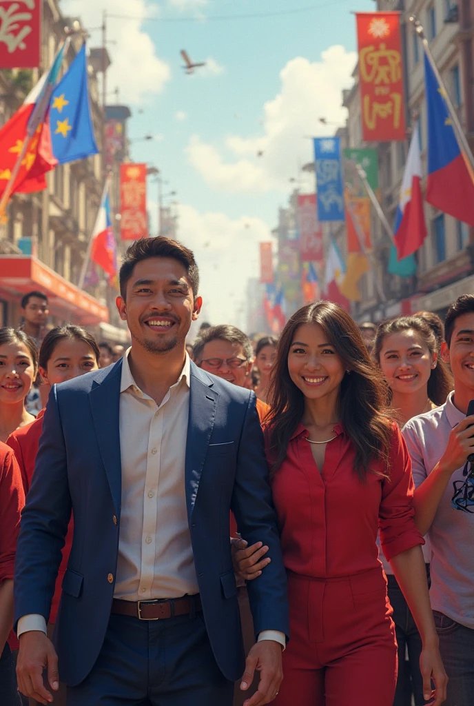 Filipino young politicians campaigning - SeaArt AI