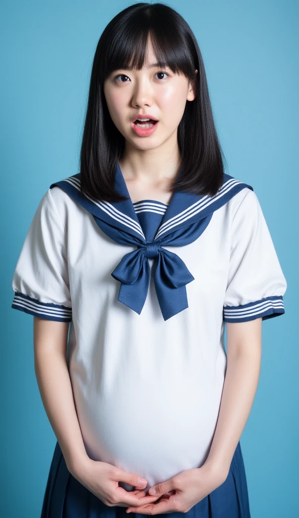 ((light blue background photography studio,glittering atmosphere ...