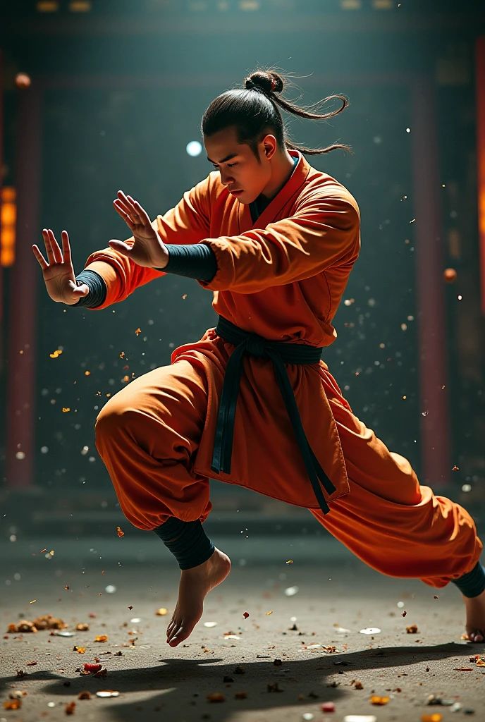 Fighting, using kungfu, jumping on kicks, pincching - SeaArt AI