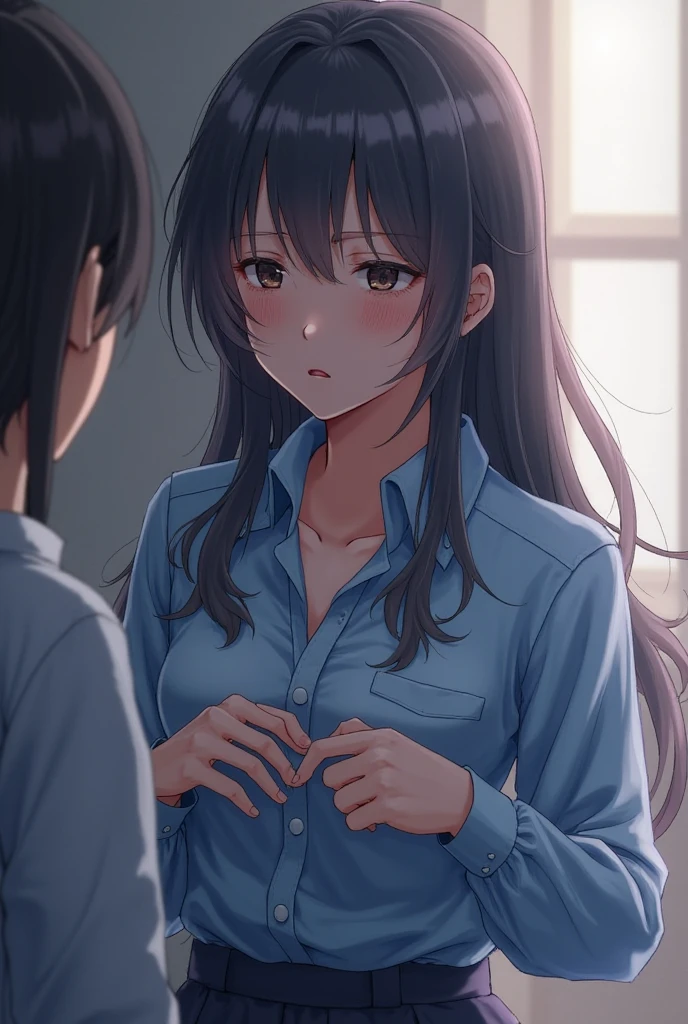 The character of Sar Itoshi grabbing the shirt when Shidou told him ...