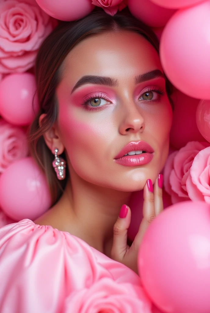 Generate a pink make-up cover for facebook - SeaArt AI