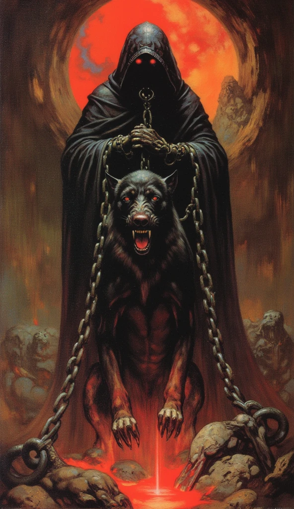 Dark fantasy Oil painting of A dark and menacing Grim Reaper holding ...