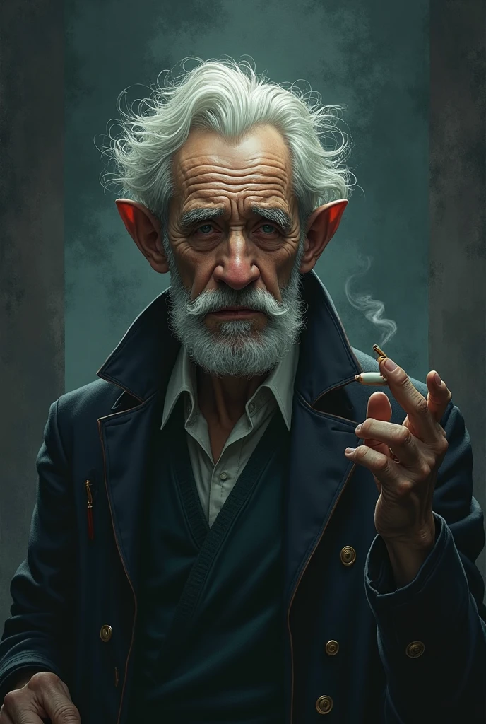 An animated piture of a thoughtful, mysterious professor with an air of ...