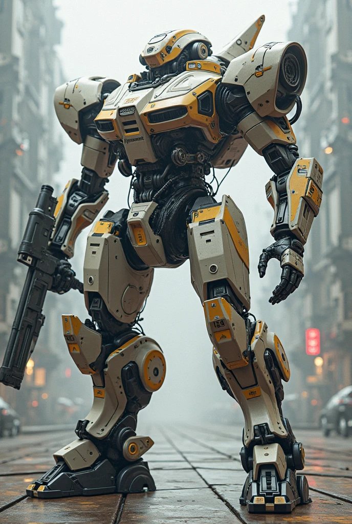 "AUST MECHA 27" alphabetic structure and motors,car engine, gun - SeaArt AI