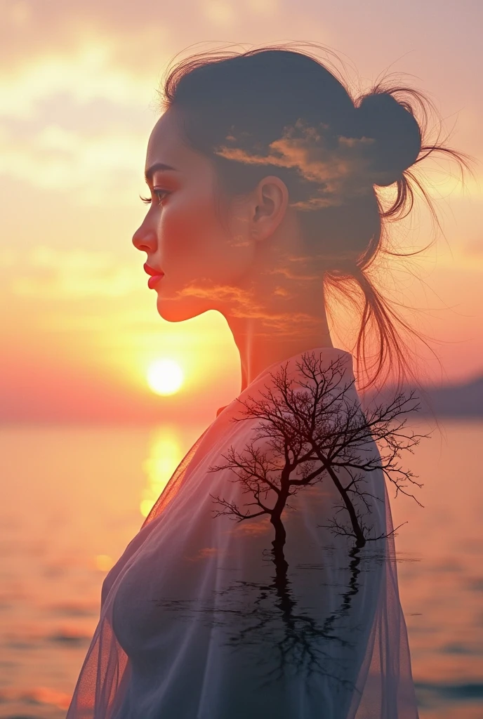 High quality, 8K Ultra HD, A beautiful double exposure that combines an ...