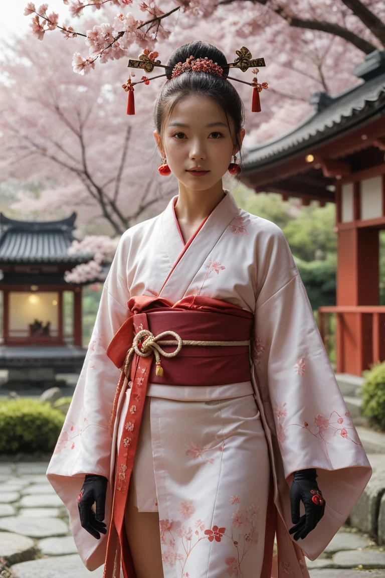 A geisha, wearing a vibrant kimono and elaborate hair ornaments - SeaArt AI