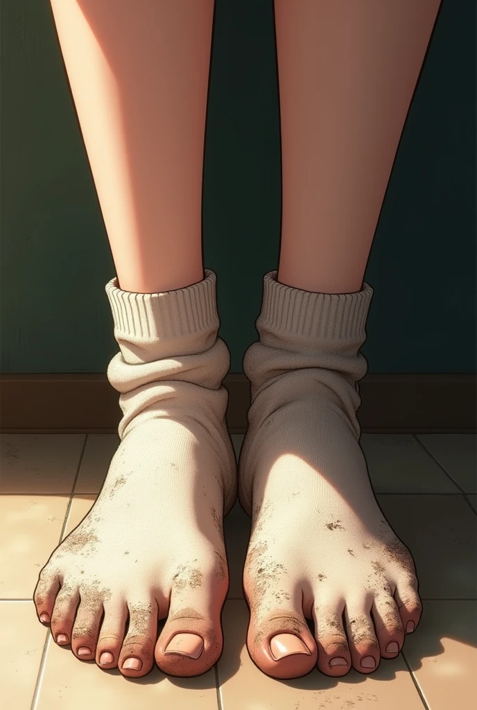 Anime feet with dirty socks - SeaArt AI