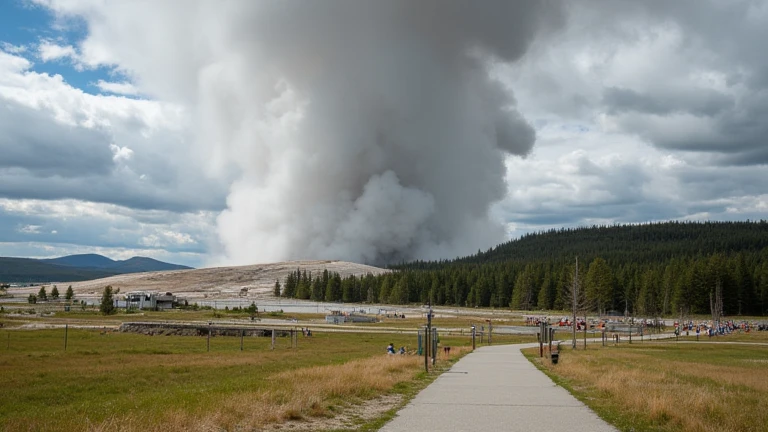 Photo of the Yellowstone Geyser's Massive Eruption. The geyser spewed ...