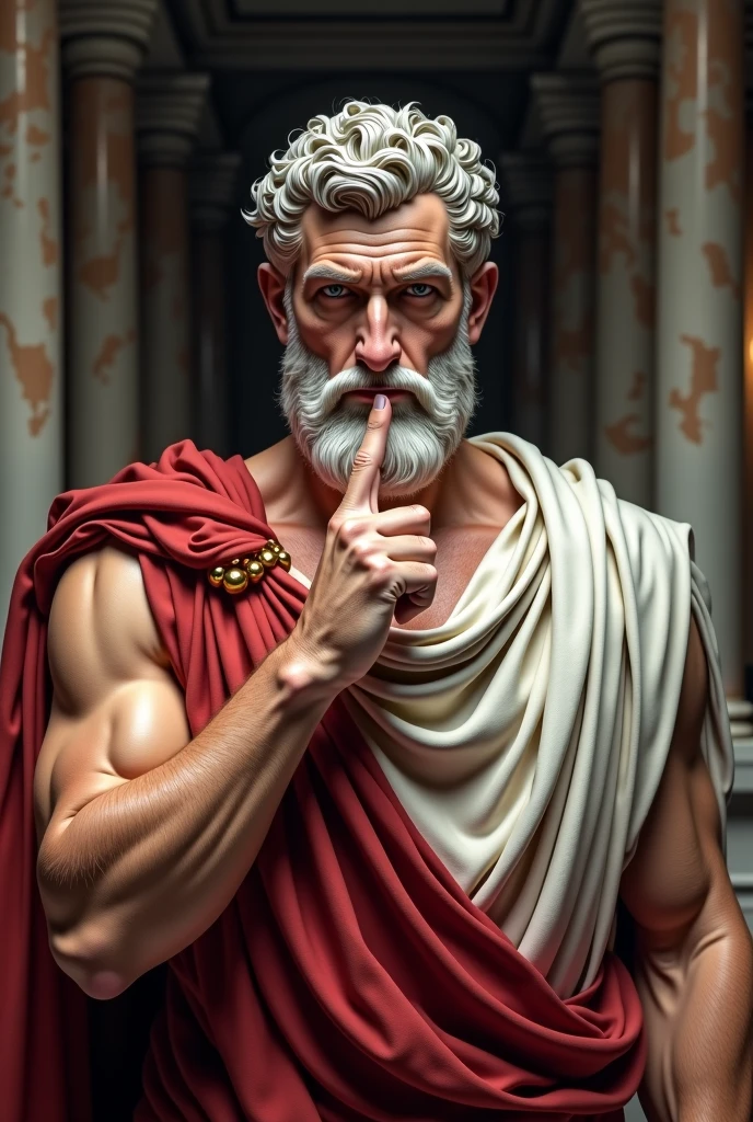 Marcus Aurelius , muscular and in his 50s , with a full beard - SeaArt AI