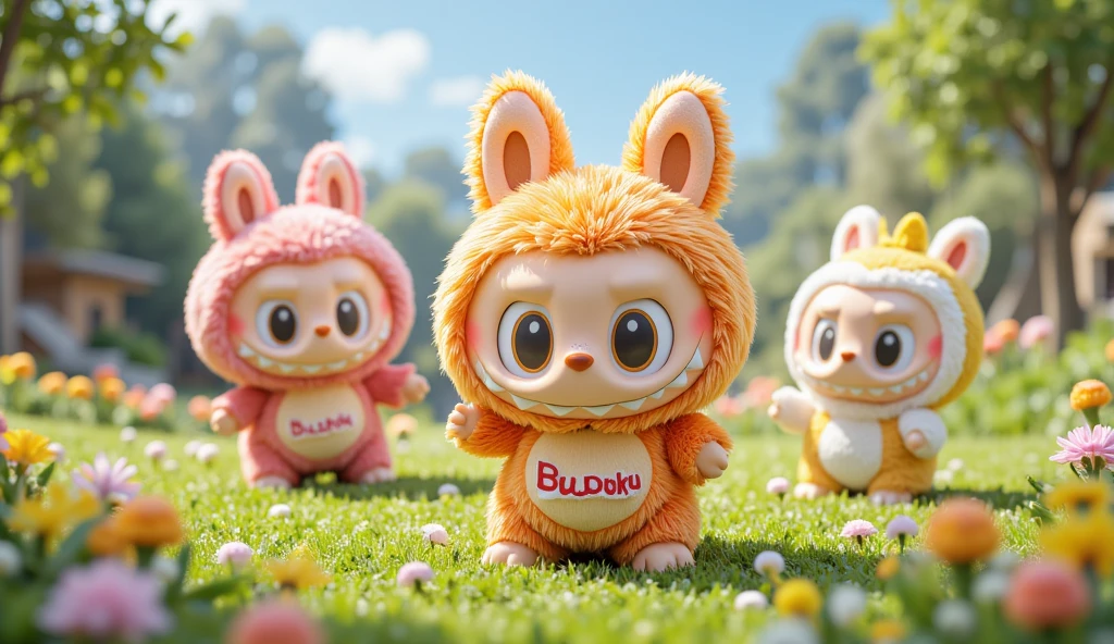 Cute and mischievous furry creature inspired by Labubu, with big round ...