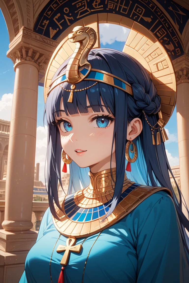 Ancient Egyptian hidden god Amun＝Rah。Two tall horns are growing - SeaArt AI