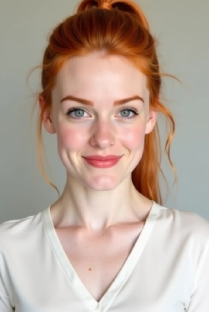 See a picture of a 25-year-old woman with red hair and ponytail - SeaArt AI