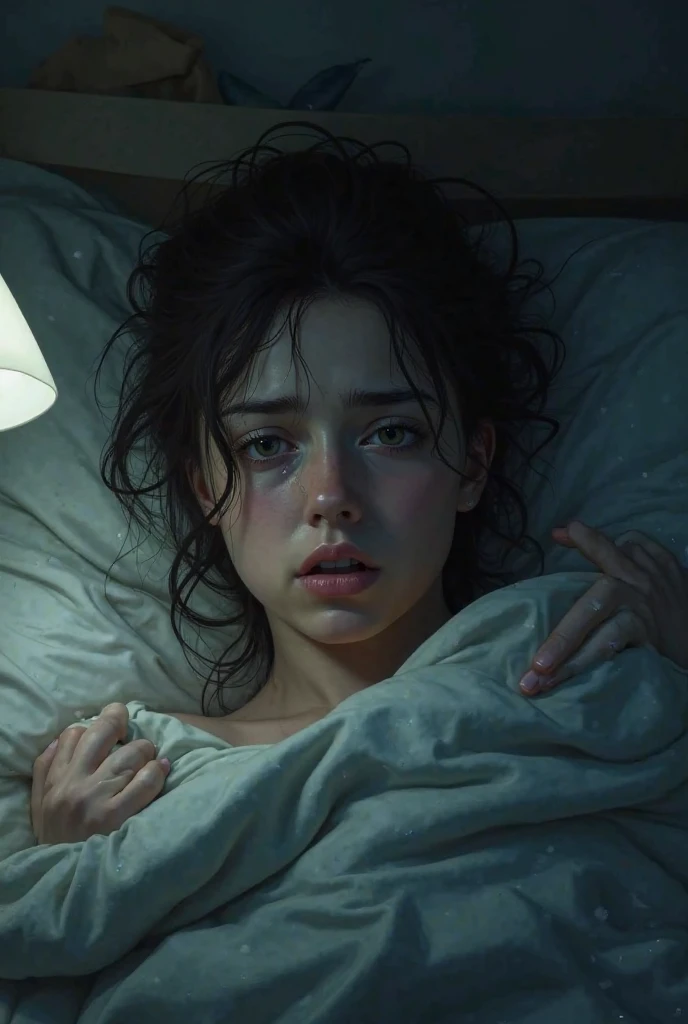 Photo of a tired woman unable to sleep - SeaArt AI