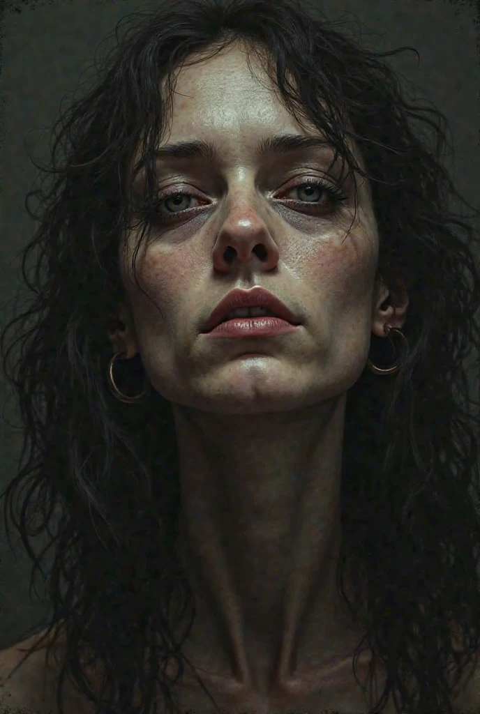 Creates a person with dull skin, tired, with eye bags, without energy ...