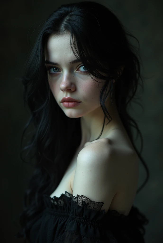 A young nude gothic girl - SeaArt AI