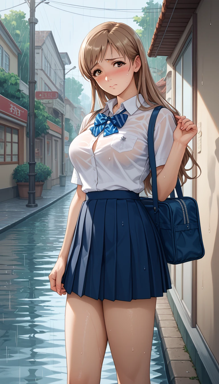 1980s (style), 1woman, solo, (Nitta Minami), long hair, light brown hair - SeaArt AI