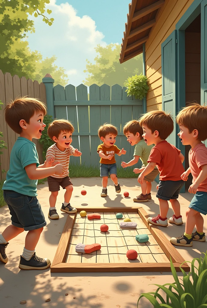 Agers playing the old woman's game throwing socks to form lines on the ...