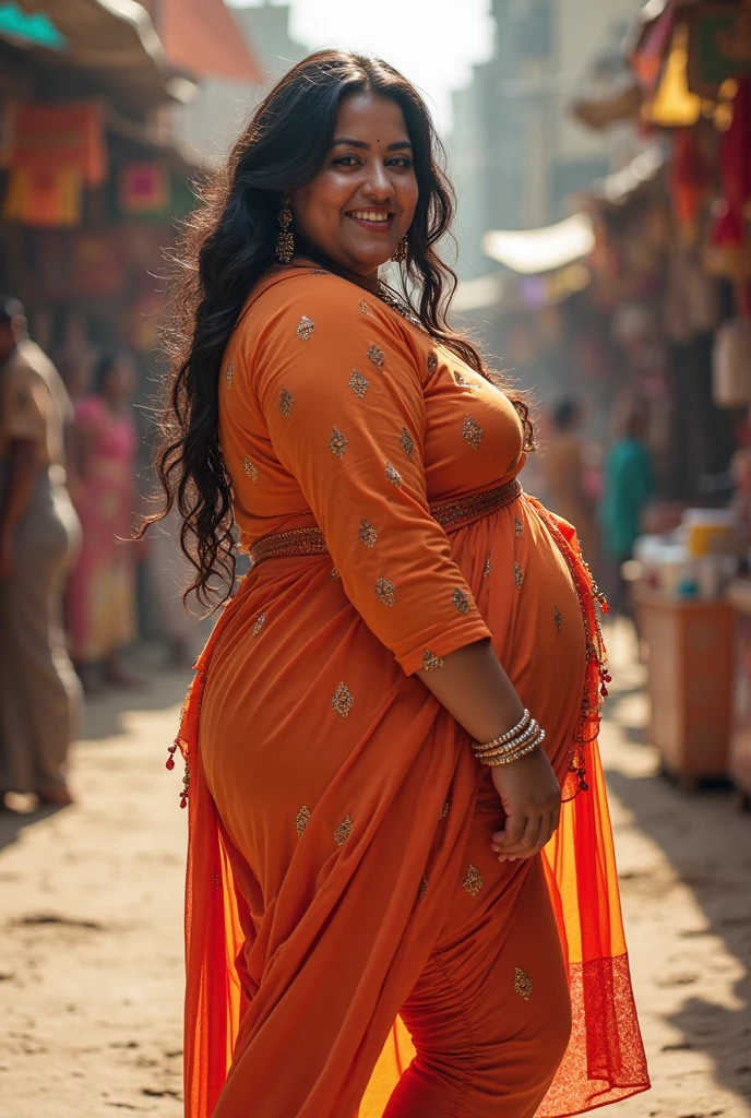 Beautiful indian plus size chubby women in kurti legging churidar tight ...