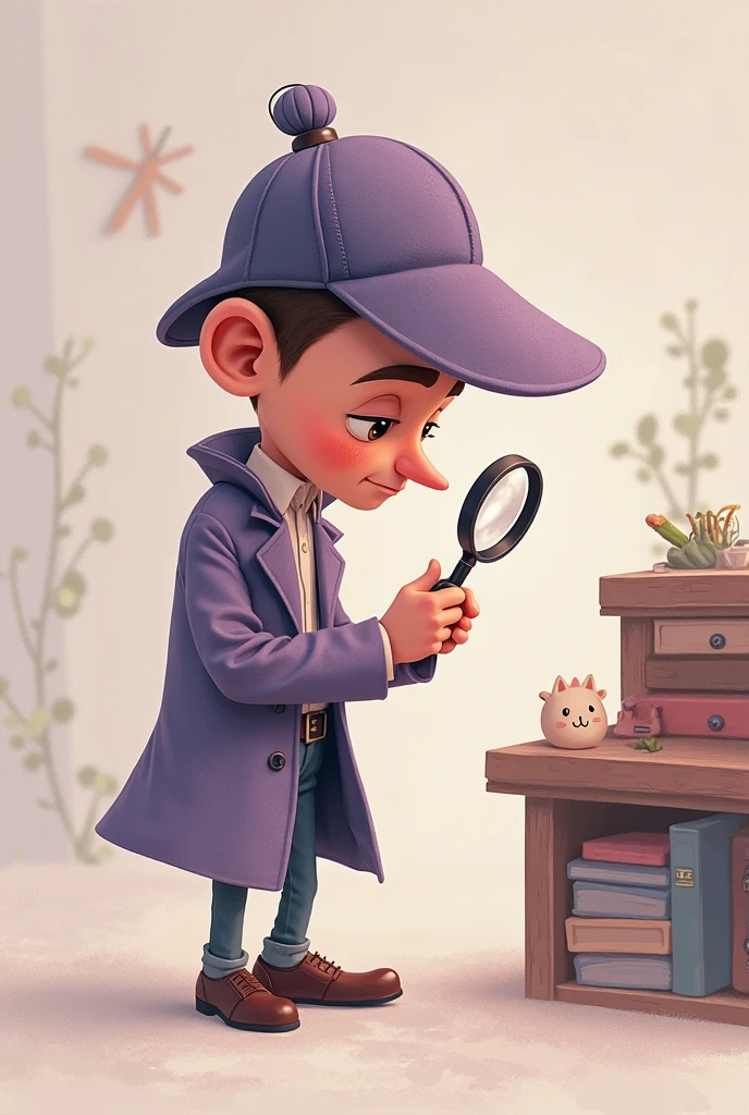Mascot for online store, Sherlock Holmes cartoon looking through a ...