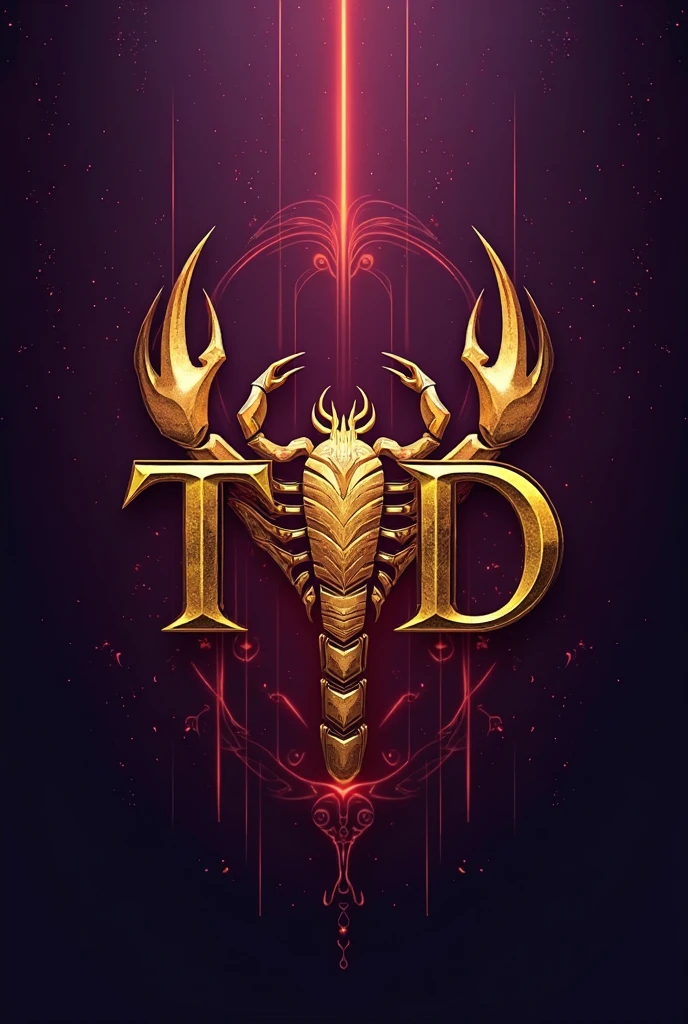 Create a purple and red logo with the initials TSD and the golden ...
